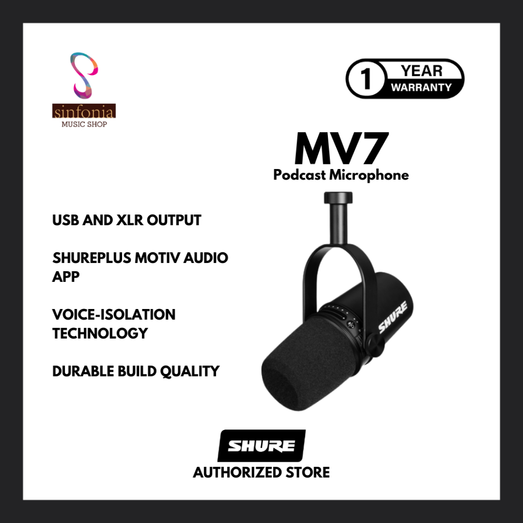 Jual Shure MV7 Podcast Microphone | Shopee Indonesia
