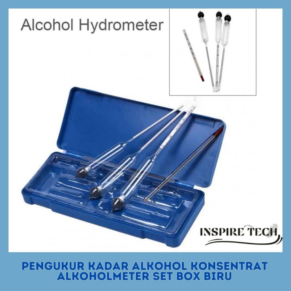 Jual Alkohol Meter 0 - 100% Hydrometer Alat Ukur uji Kadar alkohol ...