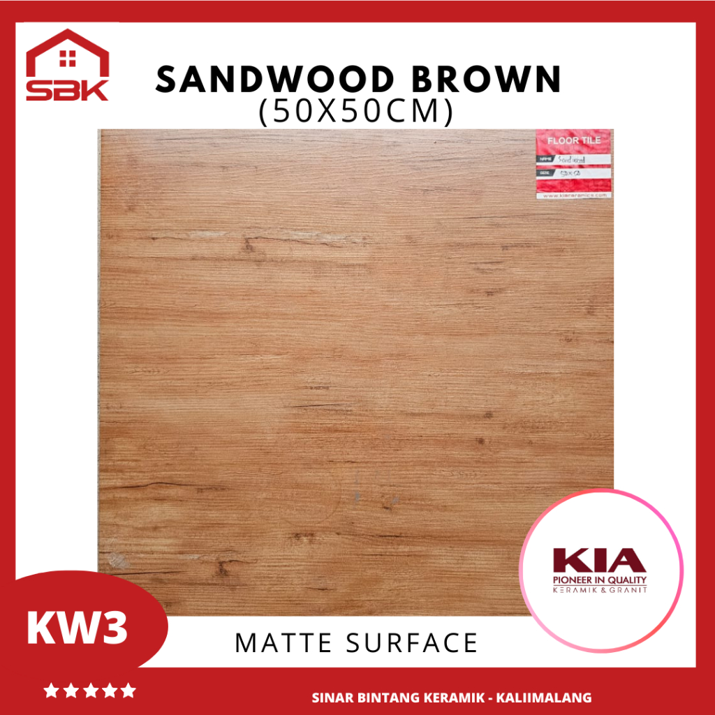 Jual Keramik Lantai Motif Kayu 50x50 Sandwood Brown | Shopee Indonesia
