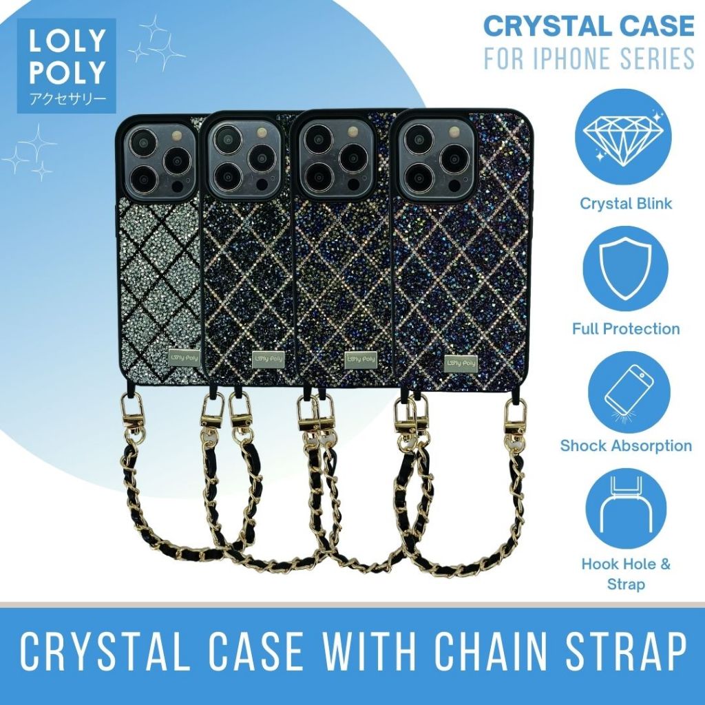 Jual LOLYPOLY Crystal Diamond Bling Case With Chain Strap For iP Series ...