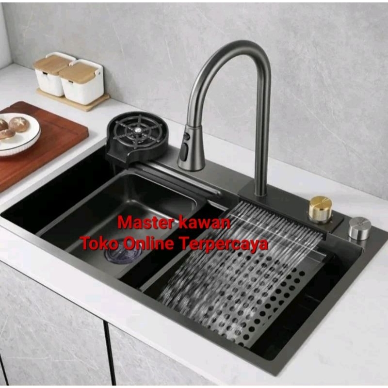 Jual Kitchen Sink Modern Stainless Stell New Fitures LUXURY 7545 SILVER ...
