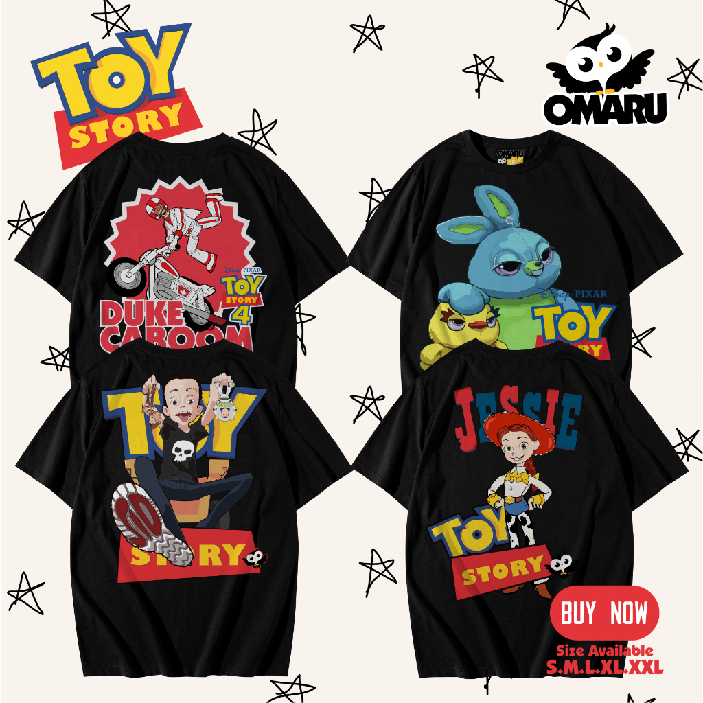 Jual OMARU Baju Kaos Dewasa Motif Depan Belakang Toy Story Sid Jessie ...