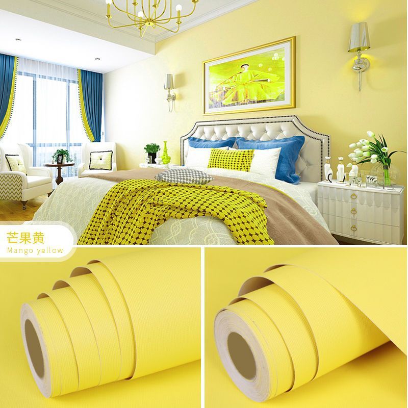 Jual Wallpaper Dinding Polos Kuning 8m s/d 9m x 45cm | Shopee Indonesia