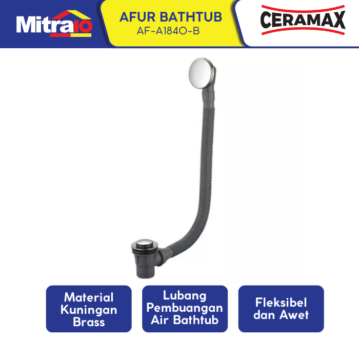 Jual Ceramax Afur Lubang Pembuangan Air Bathtub AF-A1840-B | Shopee ...