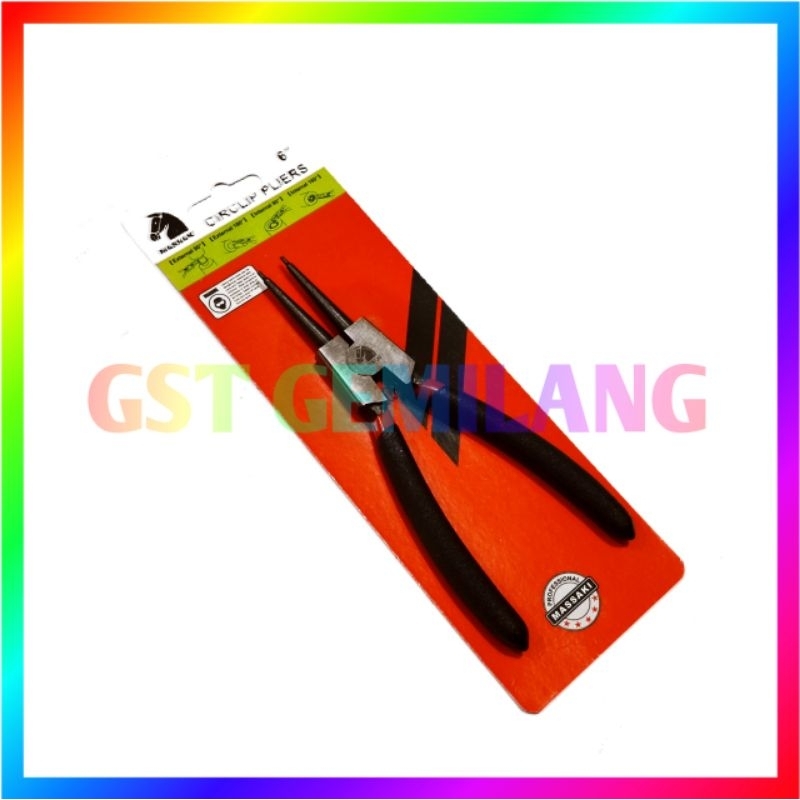 Jual Tang Snap Ring 6 inci MASSAKI Tang Circlip Lurus Tekan Buka (STE ...