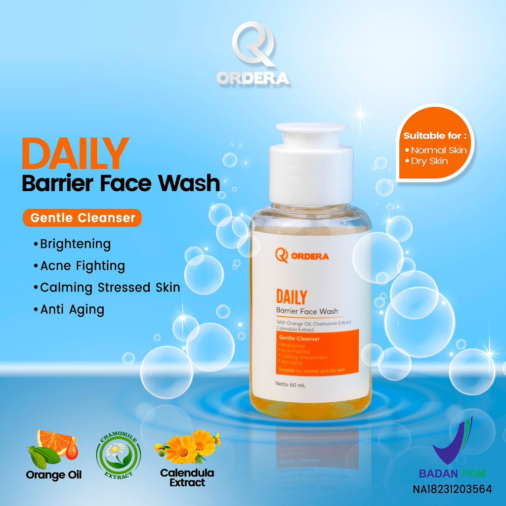 Jual ORDERA Daily Barrier Facewash Gentle Cleanser ( Membersihkan Dengan Mudah Hingga Ke Pori ...