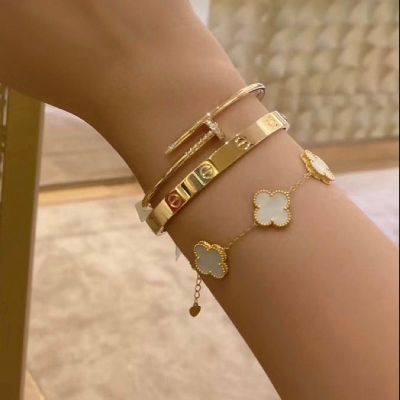 Jual mylabel_id GELANG CLOVER VANC LEEF | Shopee Indonesia