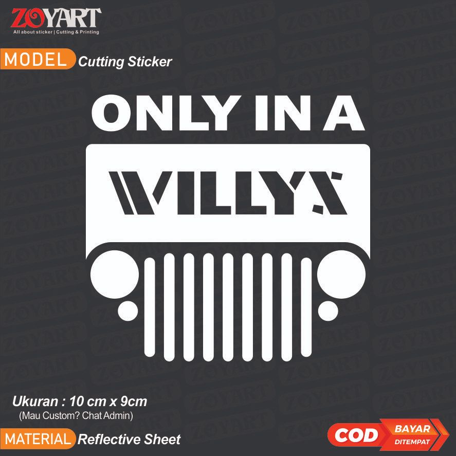 Jual Sticker Only In A Willys, Sticker Willys, Sticker Jeep, Sticker ...