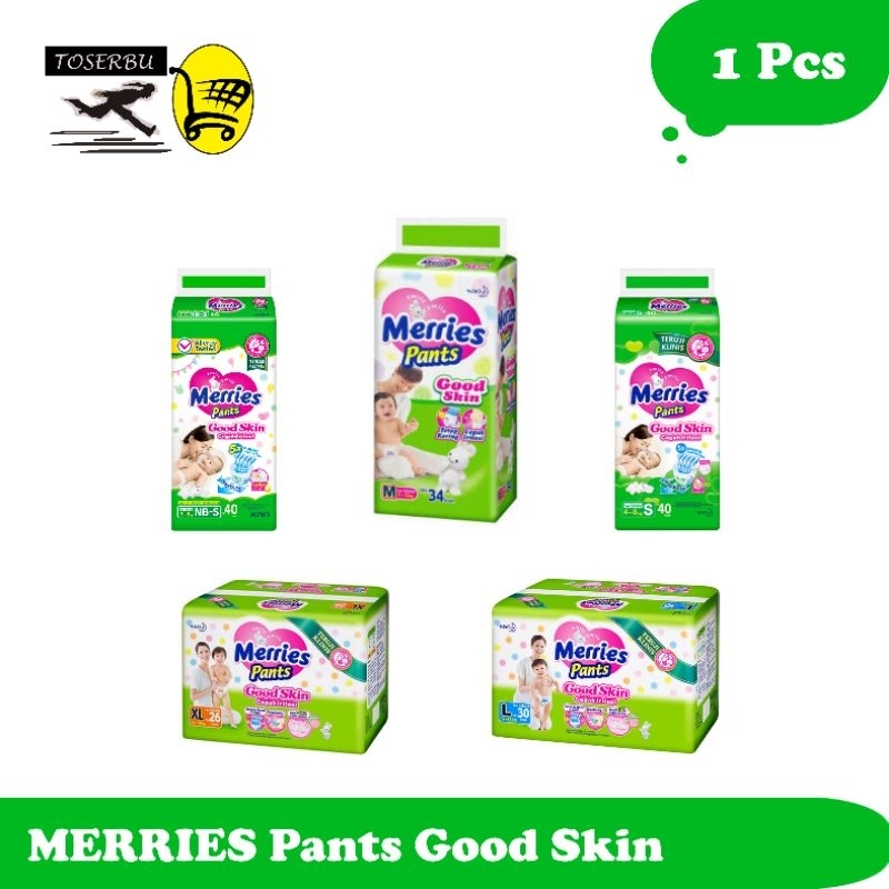 Jual MERRIES Pants Good Skin XL26 L30 M34 NB-S40 XXL28 Popok Diapers ...
