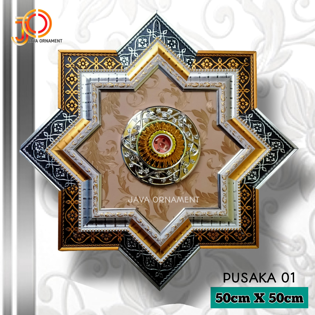 Jual fitting hias lampu plafon pvc terbaru ukuran 50x50 Ornamen decor ...
