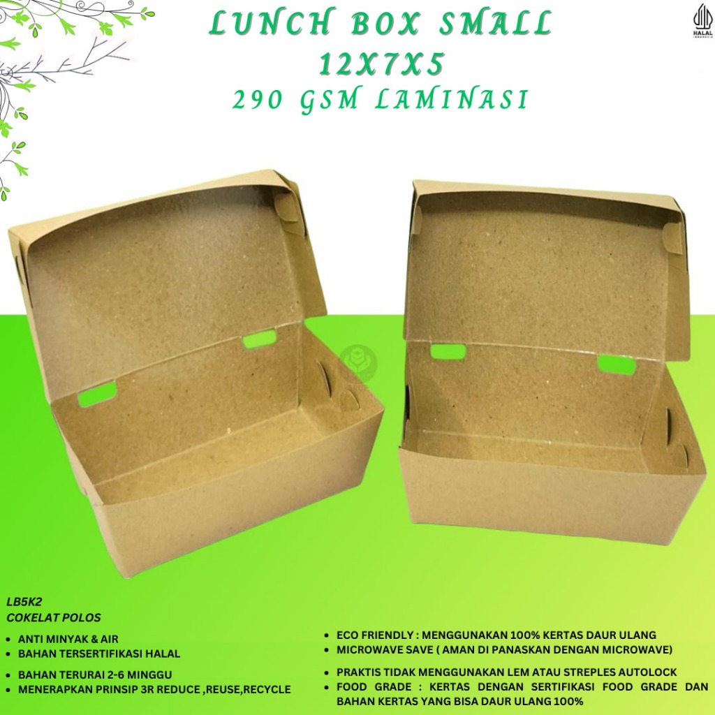 Jual Paper Lunch Box Small Lunch Box Small (LB5K2-Laminasi) | Shopee ...