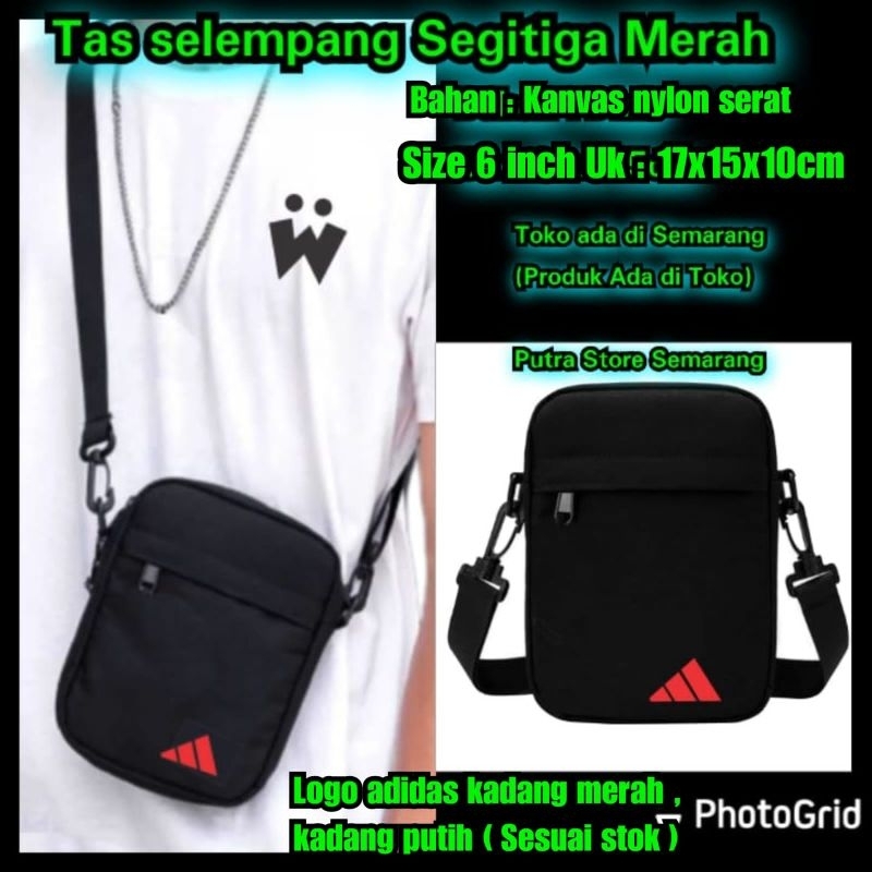 Jual Tas selempang hitam simbol Segitiga Merah Tas slempang Pria Keren ...