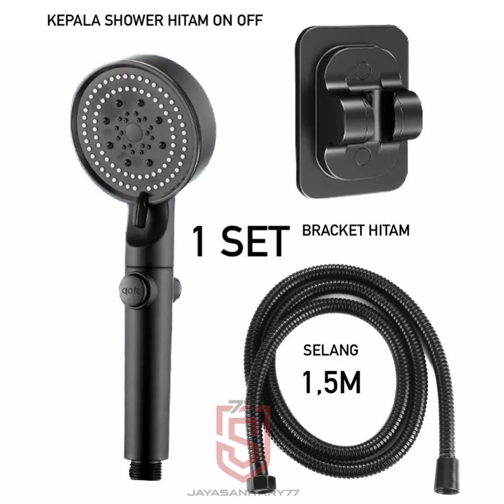 Jual (BISA COD) Kepala Shower Mandi Hitam Premium Kepala Shower Mandi Premium Shower set/5 Mode ...