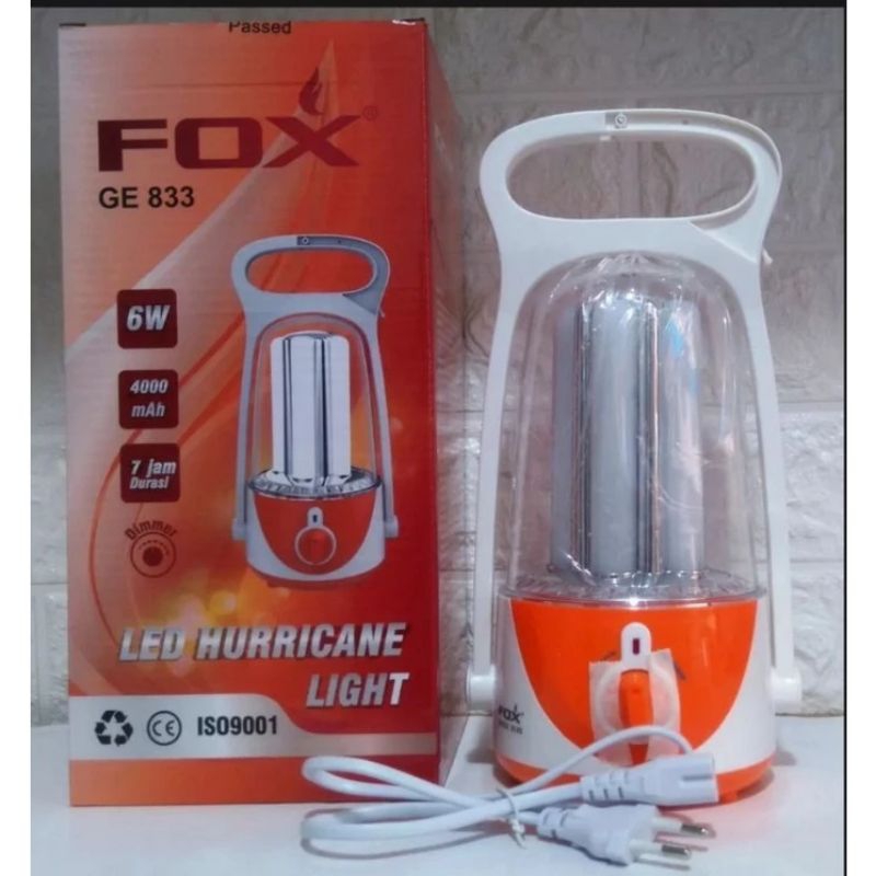 Jual Senter Emergency Fox GE 833 LED cas lampu charge pemadaman listrik ...