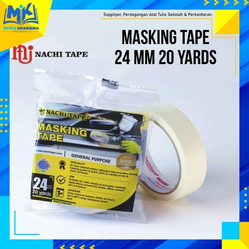 Jual Masking Tape / Lakban Kertas Nachi Tape 24 mm (1 inchi) x 20 Yards ...
