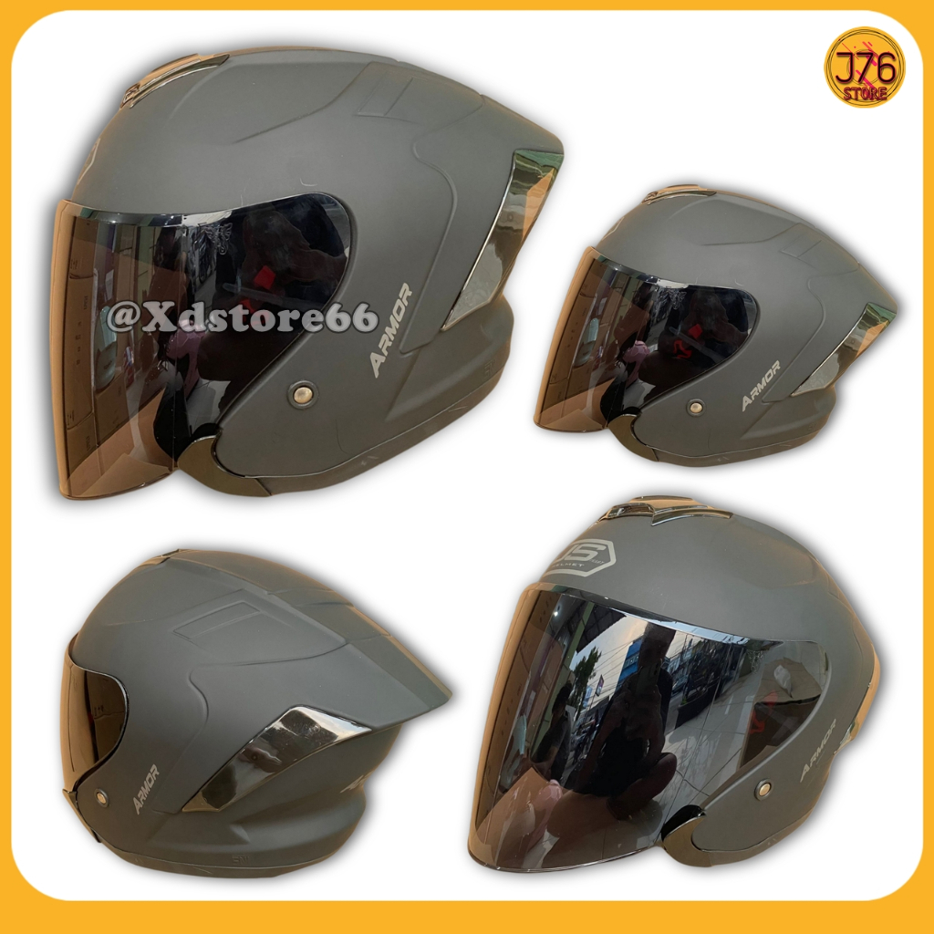 Jual Helmets Sepeda Motor Half Face Js Armor Yakuza Solid Polos ...