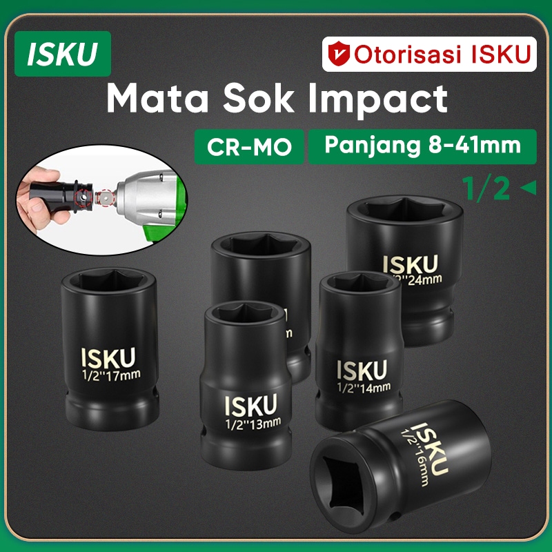 Jual Isku Pendek Drive Deep Impact Socket 1/2 Inch 8-41MM Extension ...