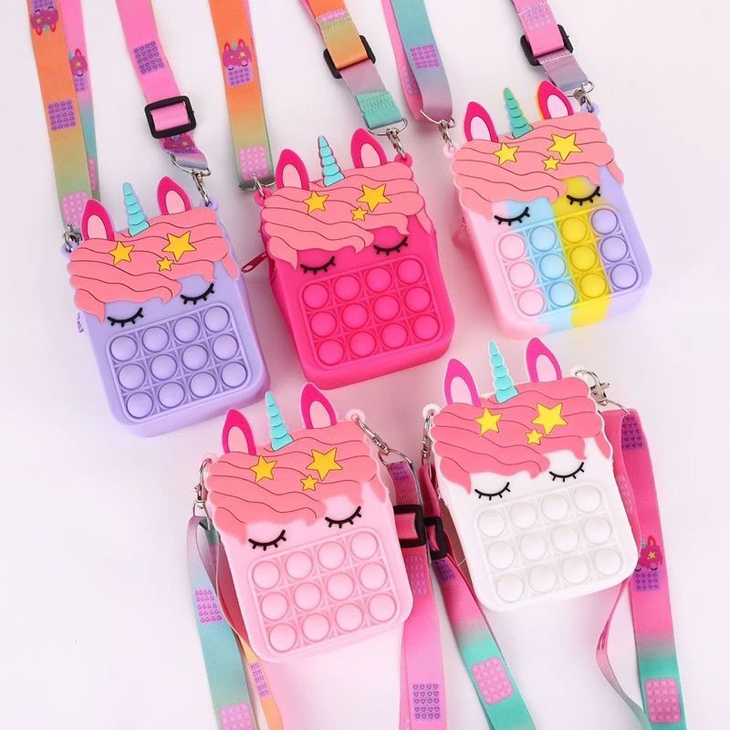 Jual Tas Lucu Anak Pop It/Tas Selempang Pop It Unicorn Rainbow | Shopee ...
