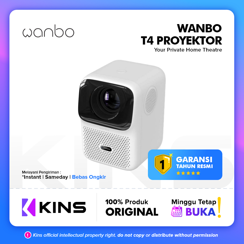 Jual Wanbo T4 Proyektor Portable 4K Decode HD Dual 3W Speaker 450 ...