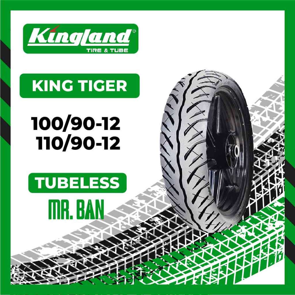 Jual Ban Luar Motor Matic King Tiger Kingland Ukuran 100/90 110/90 Ring 12 Tubeless TL 100% ...
