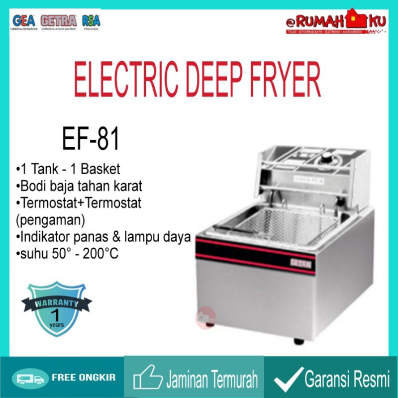 Jual GETRA ELECTRIC DEEP FRYER EF-81 / PENGGORENGAN LISTRIK (5,5 L ...