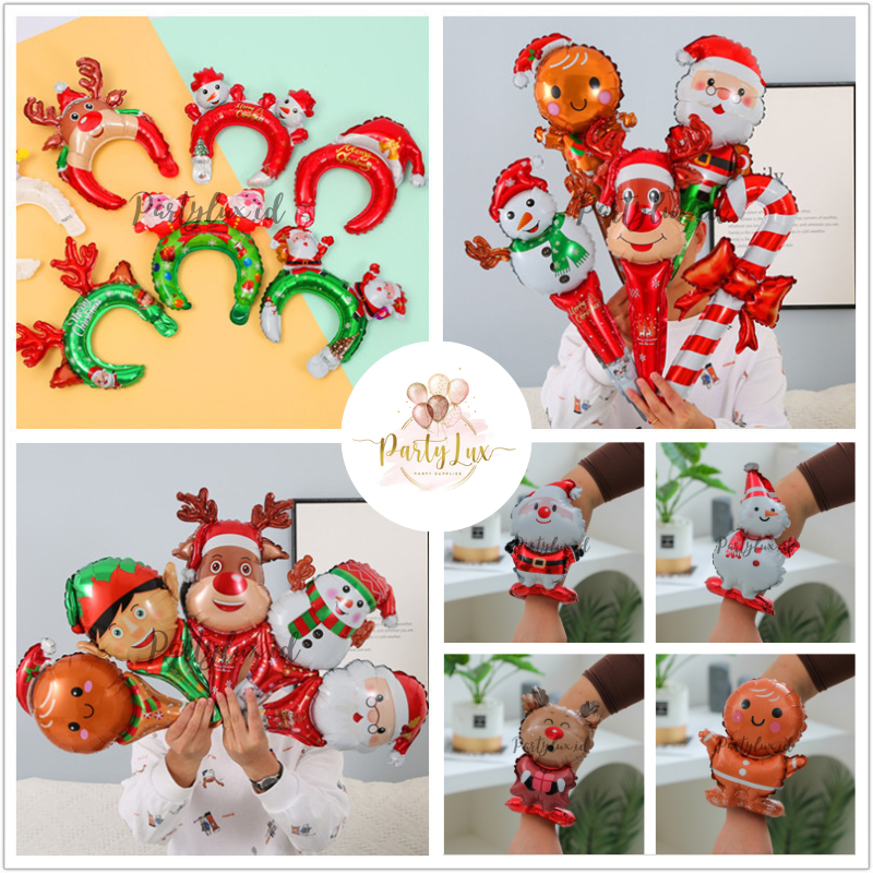 Jual Balon Foil Natal Mini / Pentungan Natal / Balon Tangan Gelang ...
