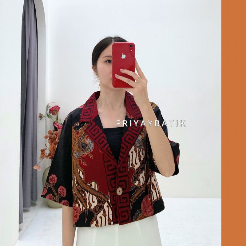 Jual Chung Crop Top Batik / Baju Atasan Batik Wanita Lengan Pendek ...