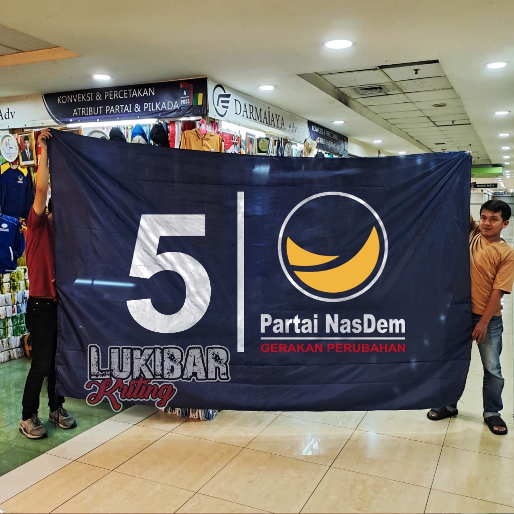 Jual bendera partai nasdem ukuran 2x3 meter | Shopee Indonesia