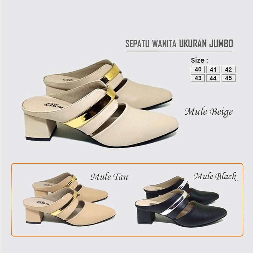 Jual BIG SIZE 40-45 | Sepatu Sandal Mules Heels Pesta Wanita Ukuran ...