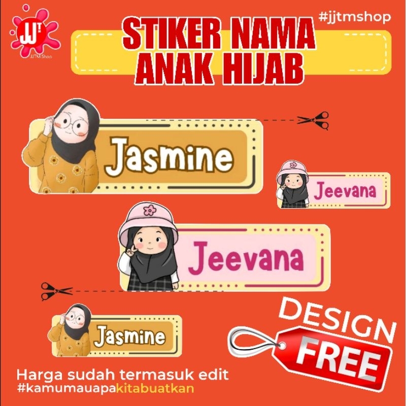 Jual Sticker Label Nama Anak Hijab | Shopee Indonesia