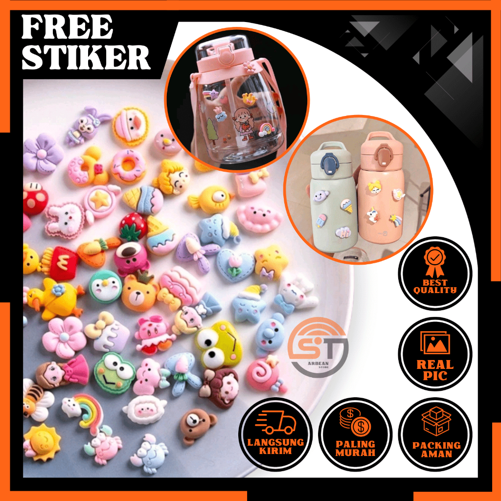 Jual 1PCS Stiker 3D Timbul Sticker Tempel Karakter Motif Lucu Botol ...