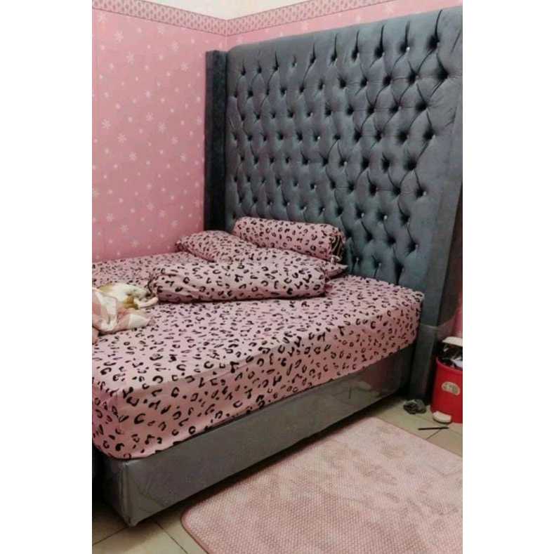 Jual Dipan Divan Andin Tinggi Sandaran 170cm Bahan Bludru Tanpa Kasur ...