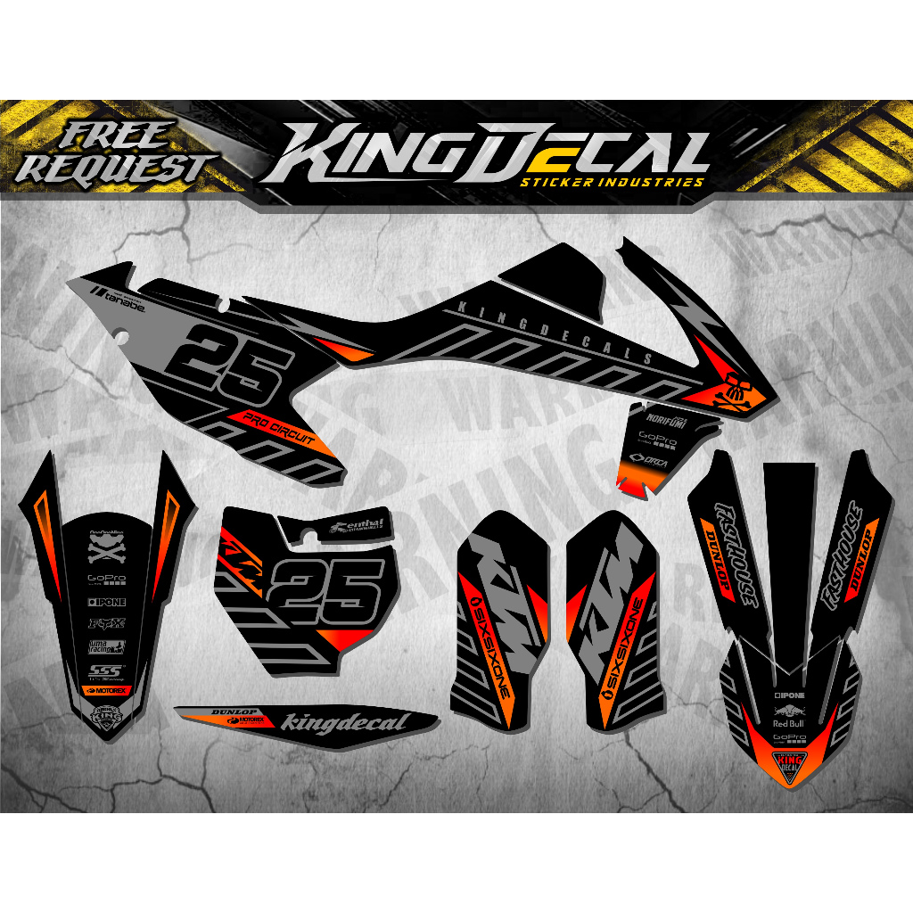 Jual DECAL KTM 250 2015-2017/KTM SIXDAY/KTM 85 DESAIN COSTUME 109 ...