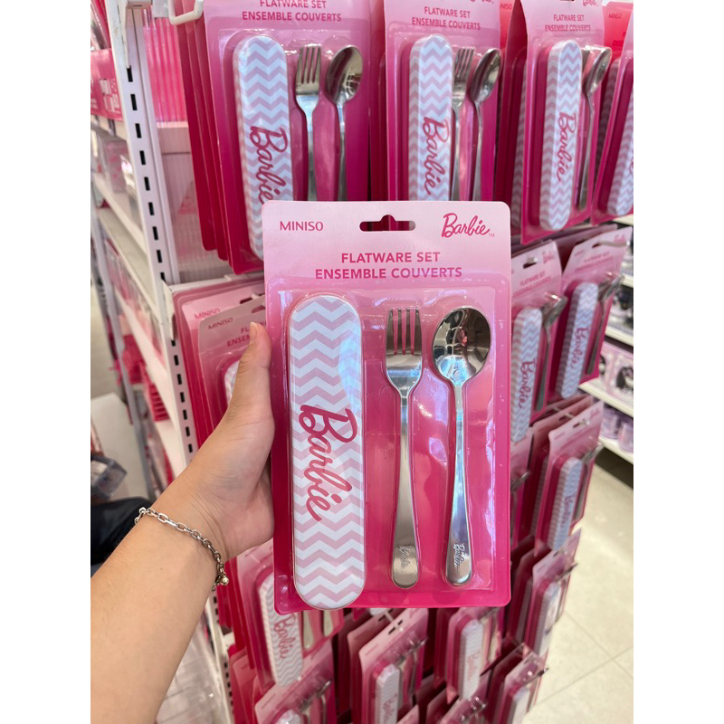 Jual Miniso x Barbie‼️ Flatware Set / Sendok Garpu Makan Barbie ...