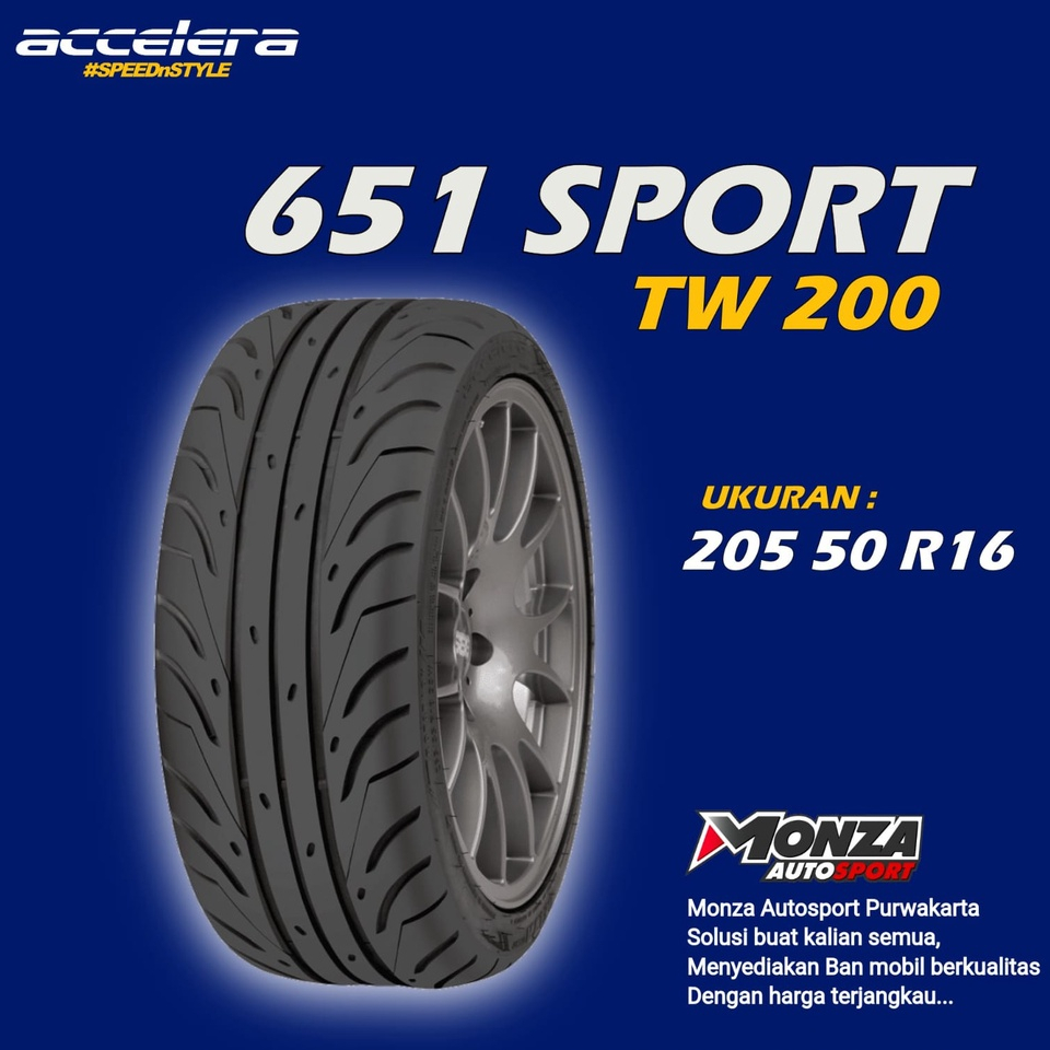Jual Ban mobil ukuran 205 50 r16 Accelera 651 sport TW200 racing semi slick | Shopee Indonesia