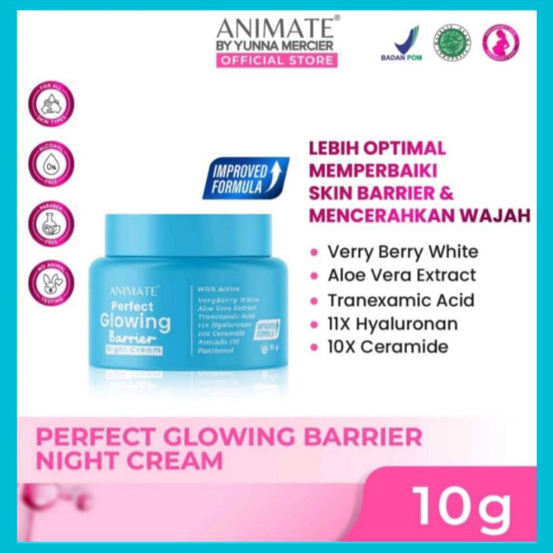 Jual Night Cream Animate Perfect Glowing Barrier /Cream Malam Animate ...