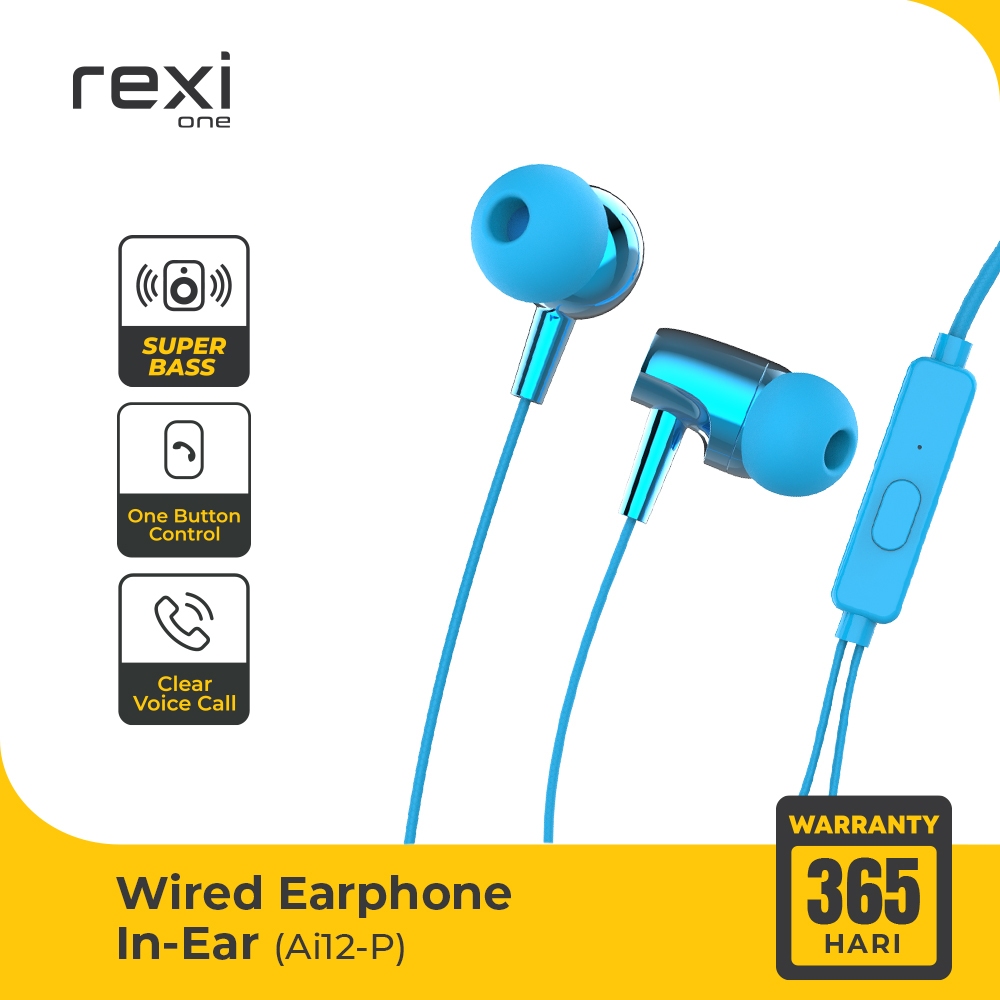 Jual rexione Earphone Ai12-P Metallic In-Ear Wired Handsfree Super Bass ...