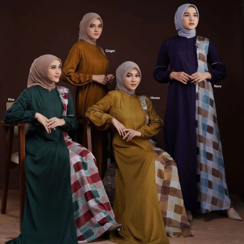 Jual DR203| HASYANA DRESS by Nadheera Luxury [ NEW - ND Pattern Series ] Gamis Nadheera Luxury ...