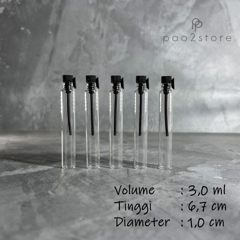 Jual TERMURAH UKURAN 3 ML BOTOL KACA TESTER BOTOL SAMPLE PARFUM BOTOL ...