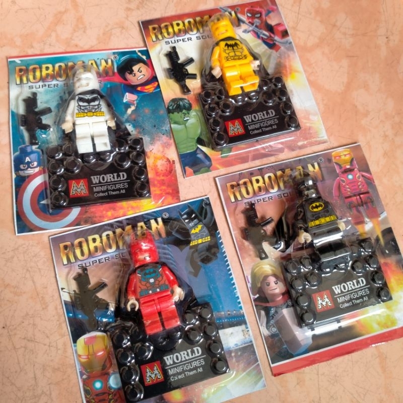 Jual PROMO Mainan Robot Rakit Lgo Kecil Motif Spiderman Roboman Hero ...