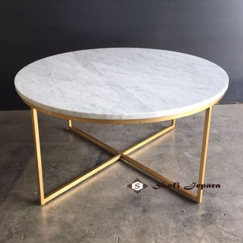 Jual Coffe Table Marmer Meja Tamu Marmer Meja Besi Marmer D.70 | Shopee ...