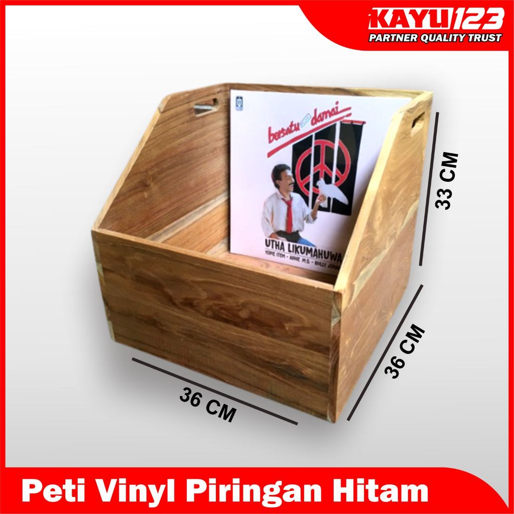 Jual Wooden Crate/Box/Storage/Kotak/Peti Vinyl/Piringan Hitam 36x36x33 ...