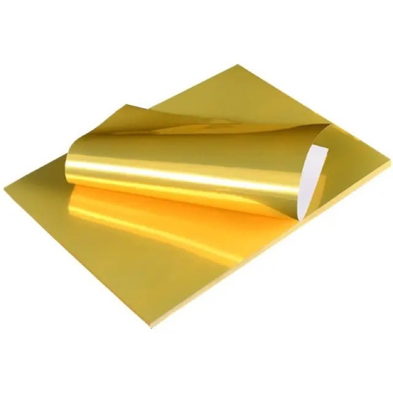 Jual kertas Stiker Vinyl Gold Inkjet Waterproof, 50 lembar | Shopee ...