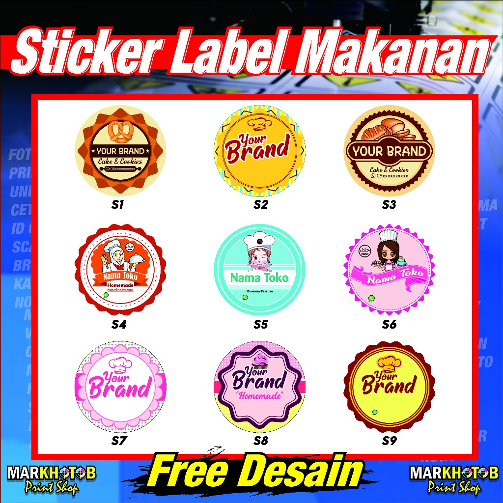 Jual STIKER LABEL MAKANAN CETAK STICKER | Shopee Indonesia