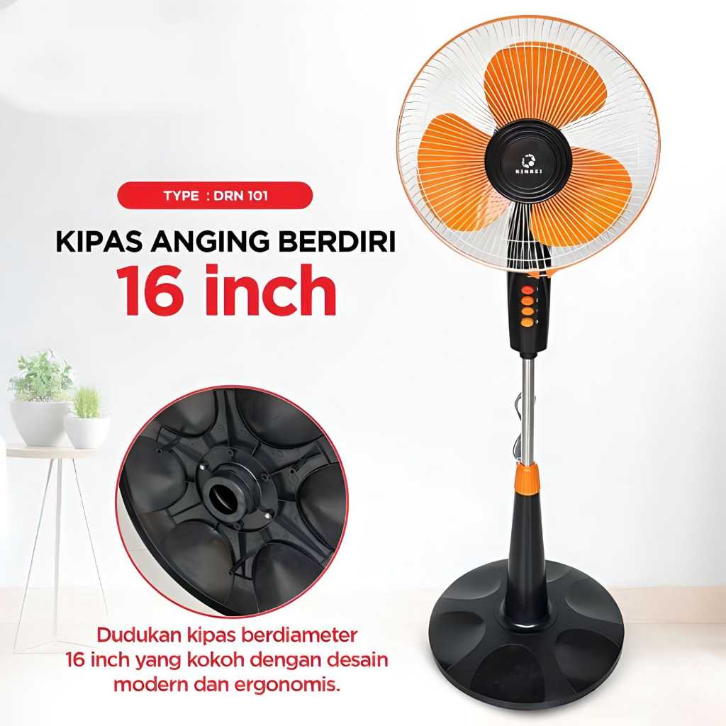 Jual Kipas Angin Berdiri Stand Fan 16 inch DRN-101 Rinrei Standfan Wall fan kipas dinding ...
