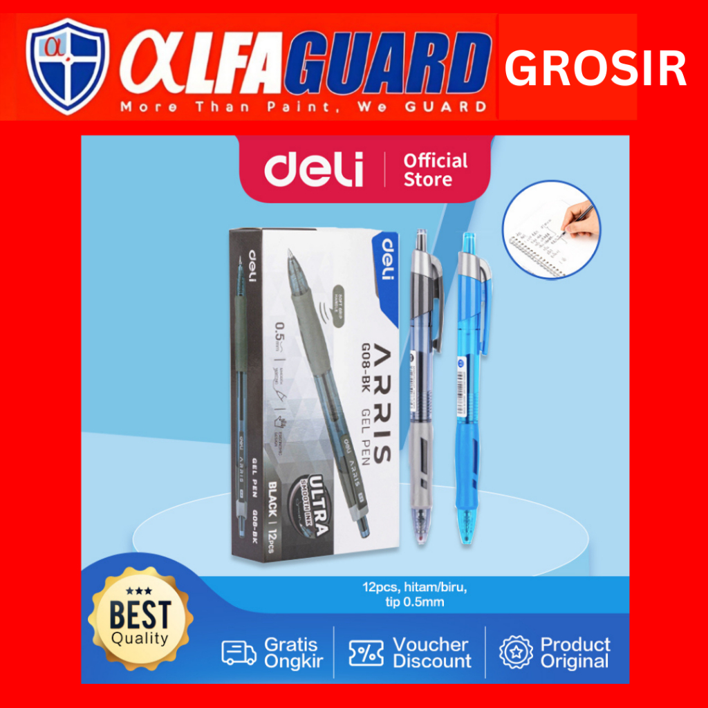 Jual Pulpen DELI ARRIS Gel Pen 0.5mm - G08-BL | Shopee Indonesia