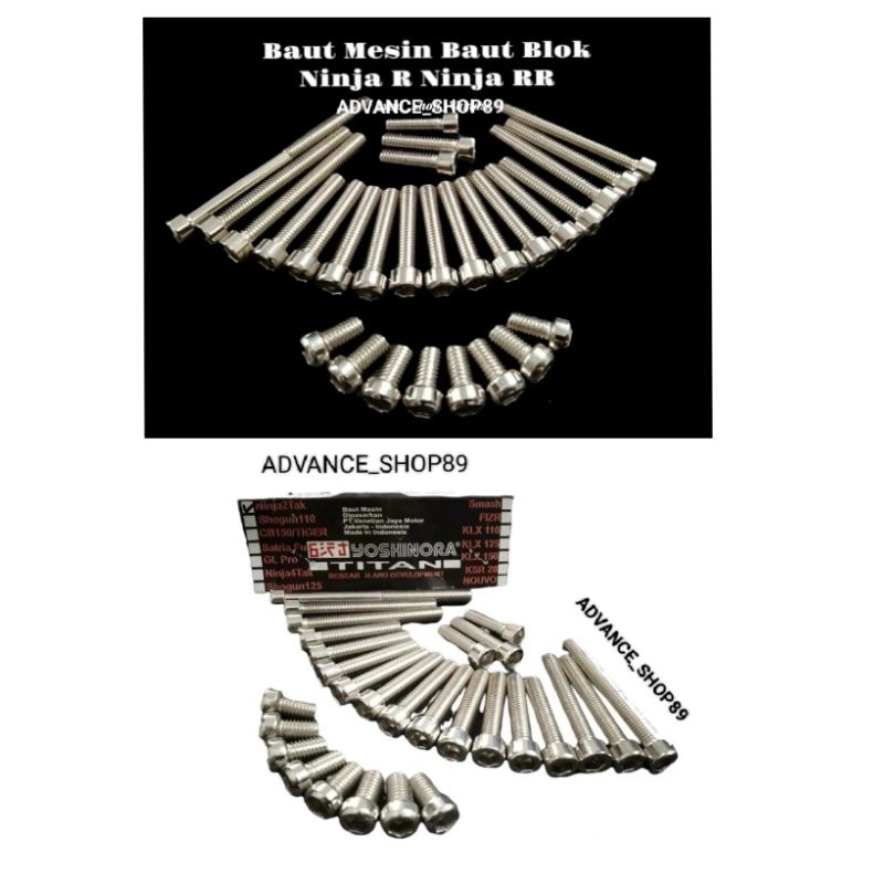 Jual Baut blok mesin L baut probolt Ninja R Ninja RR set kiri kanan 28 pcs(blok magnet dan ...