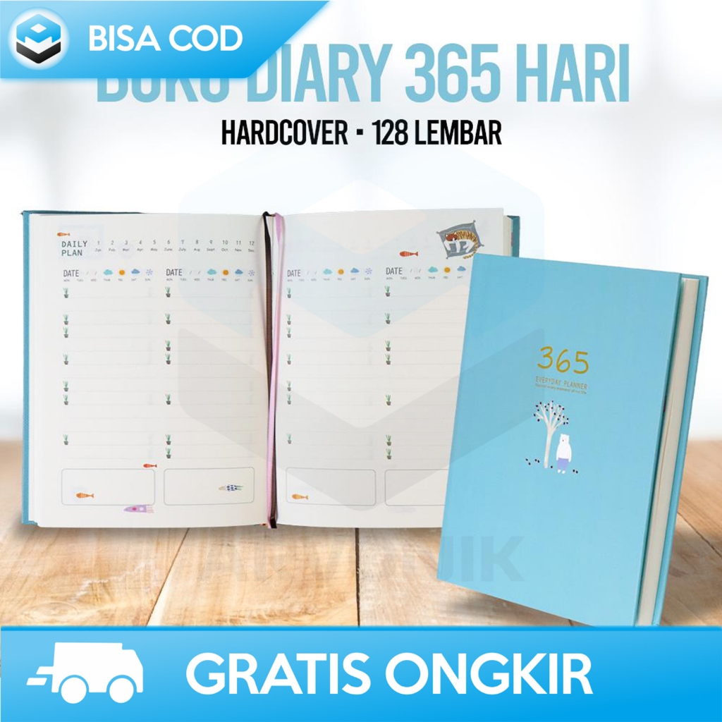 Jual BUKU DIARY AESTHETIC KOREA TEBAL HARD COVER DDT-4083-32 356 HARI ...