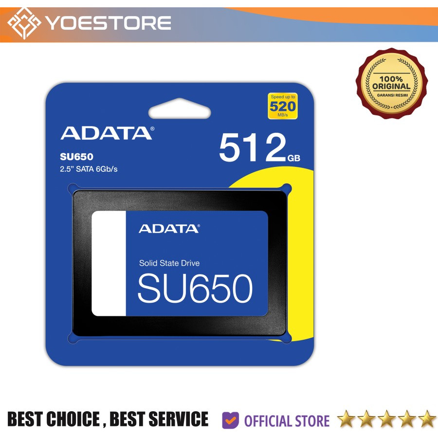 Jual Adata SSD SU650 Ultimate 512GB 2.5" SATA III | Shopee Indonesia