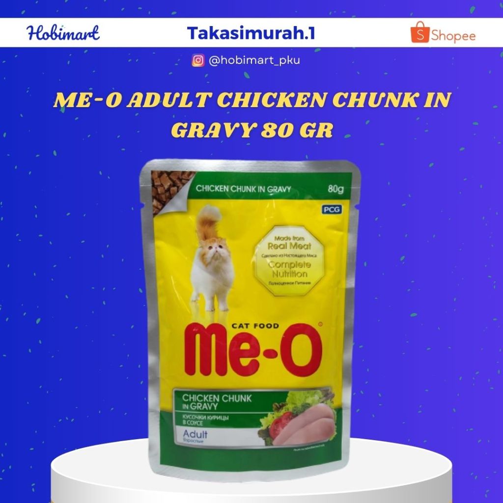 Jual ME-O ADULT CHICKEN CHUNK IN GRAVY 80 GR | Shopee Indonesia